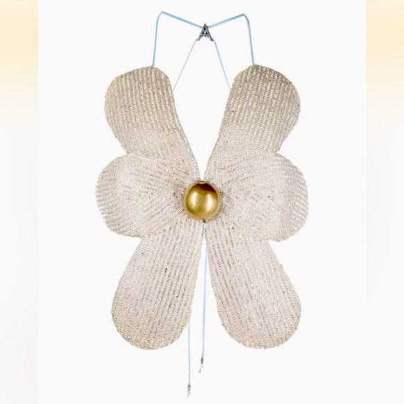 AREA | Tops | Area Nyc Crystal Embellished Flower Top Rare | Poshmark